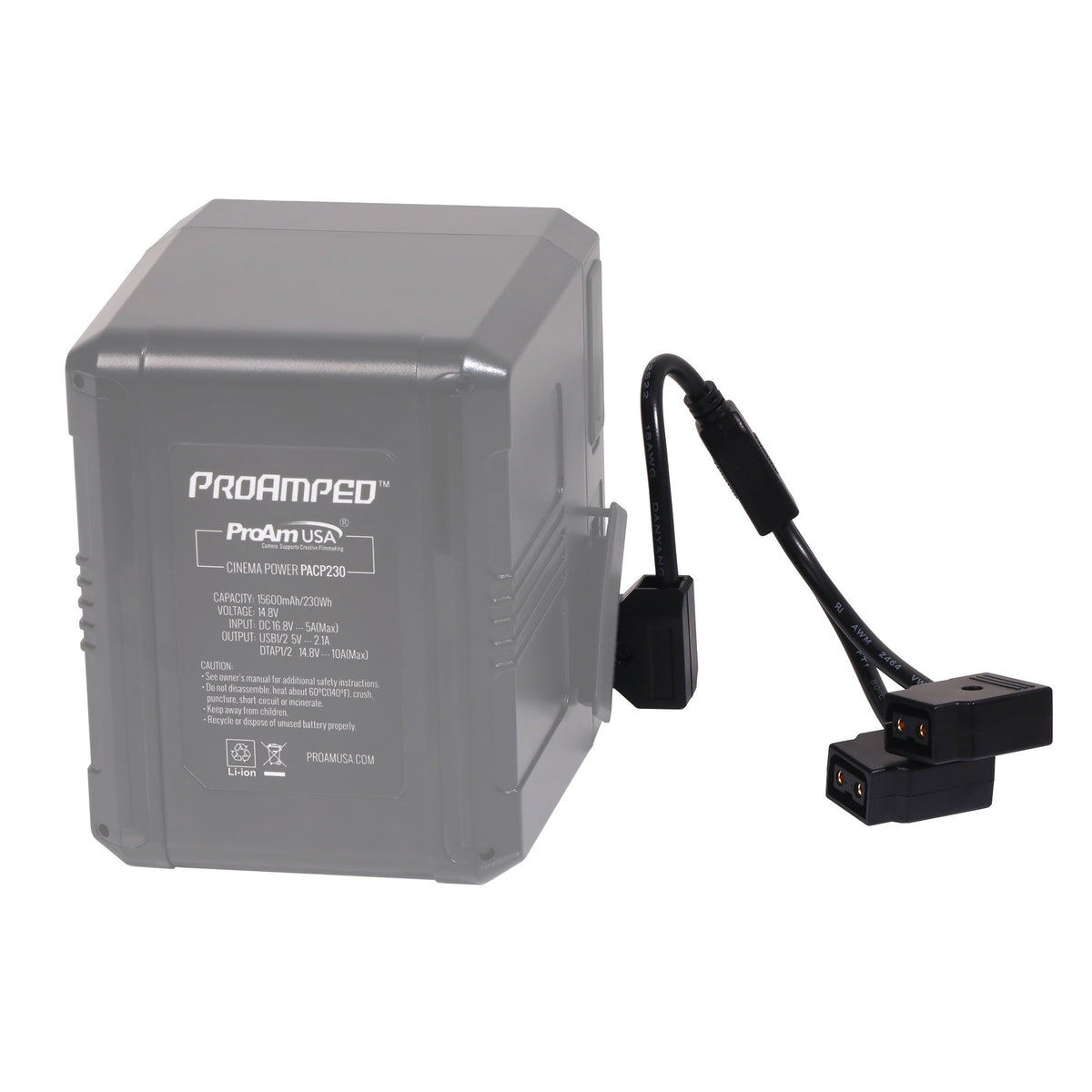 D-Tap Male to 2 DTap Female Multi Hub Splitter Power Tap Cable for V-M